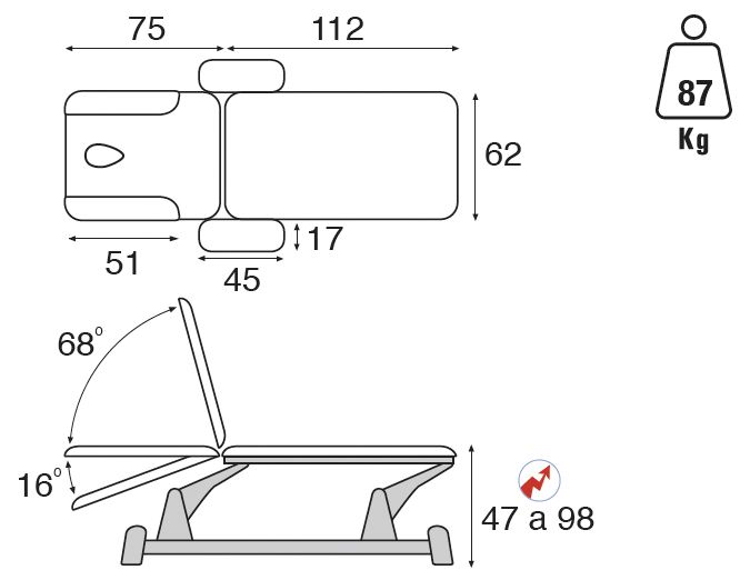 Electric Table with peripheral bar Ecopostural C5983 for €3,312.00