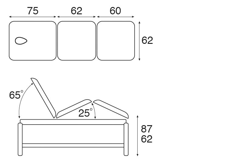 Adjustable height wooden massage table Ecopostural 3229 for %S